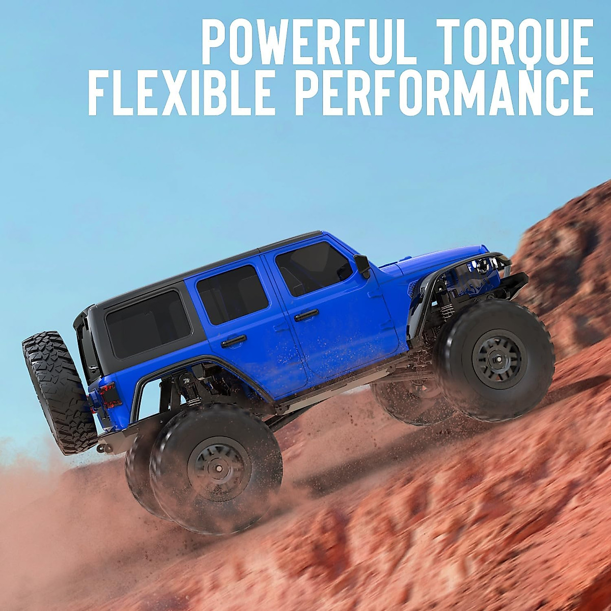 RACENT Remote Control Car High Speed RC Truck - 4WD Off Road All Terrain RC Monster Truck for Boys Waterproof Hobby Grade Toys for Adults with 2 Batteries (787-1 Blue)