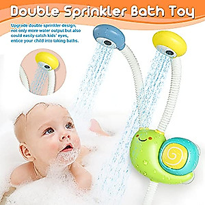 Dwi Dowellin Bath Toys for Baby Toddlers, Upgrade Electric Shower Head Baby Bath Toys Double Sprinkler Bathtub Tub Water Toys for Kids Preschool Child 18 Months and up