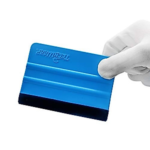 TECKWRAP Plastic Felt Edge Squeegee 4 Inch for Car Vinyl Scraper Decal Applicator Tool 1 pcs (with Black Felt Edge)