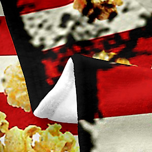 Feelyou Kids Popcorn Plush Throw Blanket, 40"x50" Movie Theater Blanket for Boys Teens DecorMovie Night Flannel Fleece Blanket Set Cinema Movie Ticket Bedroom