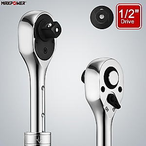 MAXPOWER 1/2-Inch Drive Extendable Ratchet Wrench, 1/2 Inch Drive Ratchet Socket Wrench, Quick Release 72-Tooth Reversible Ratcheting Feature(17 1/8" - 22 5/8" Length)