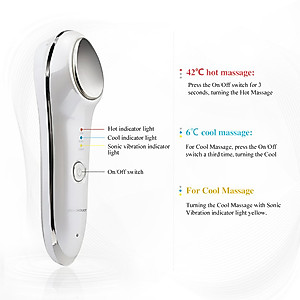 TOUCHBeauty Hot & Cold Facial Massager - Handheld Vibration Skin Rejuvenating Relaxation Device for Smoother Tighter Face, Skincare Warming & Cooling Beauty Tool for Women