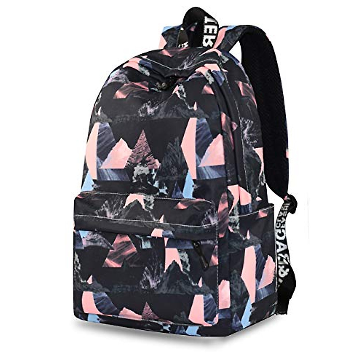 YANAIER Stylish Backpack Purse Laptop Backpack Travel Daypack Black Triangle
