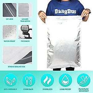 5 Gallon Mylar Bags with 2500CC Oxygen Absorbers and Labels, Zipper Resealable Pouches Heat Sealable Bags for Long Term Food Storage (10 pcs)
