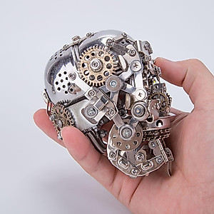3D Steampunk Skeleton Metal Puzzle, Trendy Skeleton Model Mechanical Movable DIY Assembly Kit with Tool, 3D Puzzles Ornaments Gift for Adults Kids- 4 Hours (200+PCS)