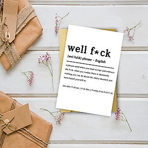 OJsensai Funny Well F Definition Card for Him Her, Hilarious Get Well Soon Gifts for Women Men, Sympathy Card for Loss Pets Job, Unique Farewell Gift Ideas for Coworkers Colleagues