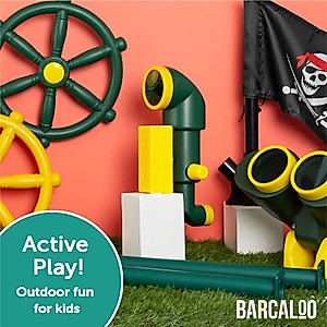 Barcaloo Playground Equipment Play Periscope for Kids - Green Periscope Playset Attachment, Monocular Periscope Swing Set Accessory for Outdoor Playhouse Playset Backyard. Periscope for Toddler