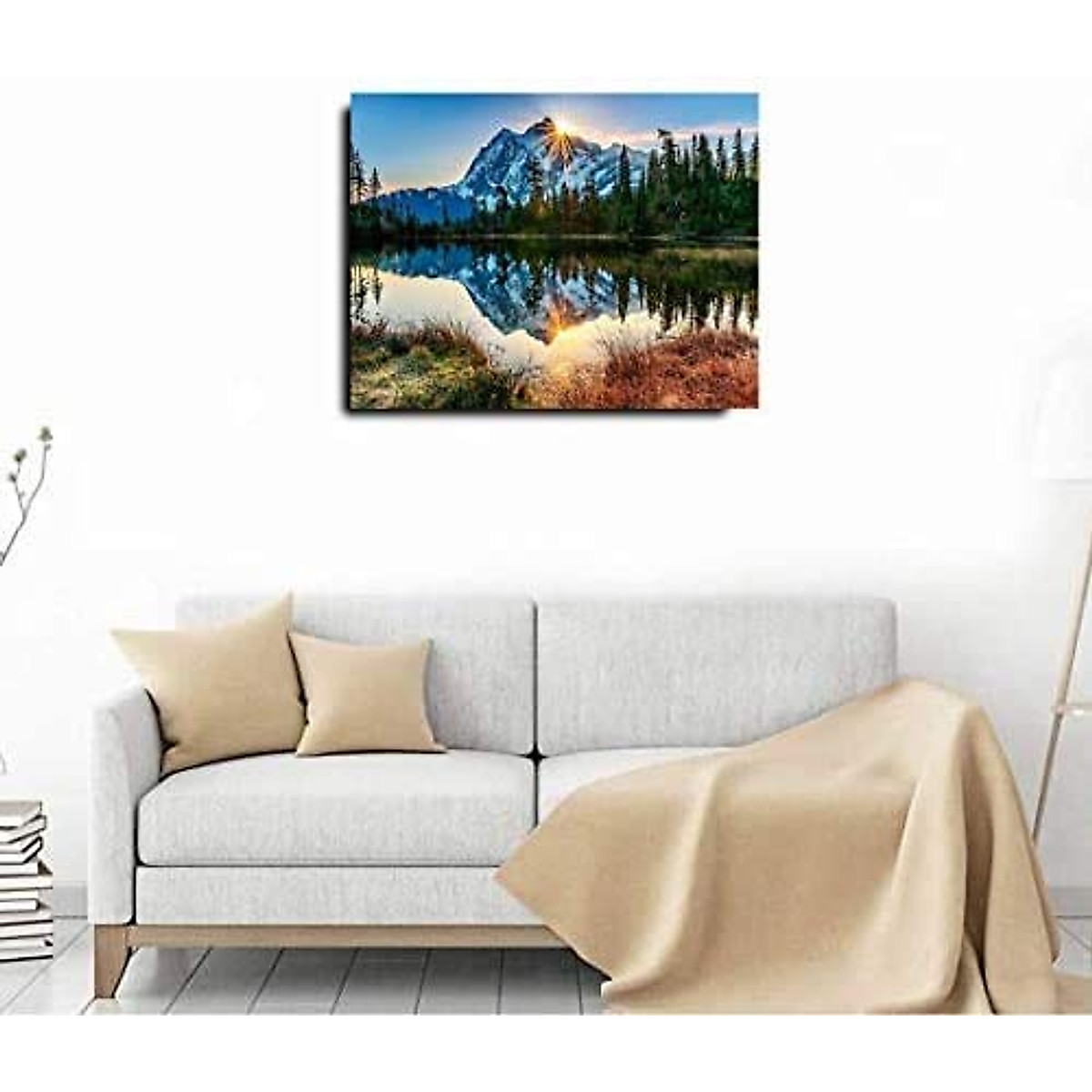 Paint by Numbers Kit for Adults Beginner Kids, Peaceful Mountain Lake Pattern Pre Pattern Acrylic on Canvas Painting DIY Paintwork Drawing Art - Home Wall Decor Birthday Choice -16x20 inches[No Frame]111