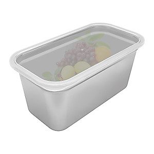 DYNAMI 8 Pcs Stainless Steel Food Storage Containers with Lids,1/3 Size 6 Inch Deep Hotel Pans Steam Table Pan,2L/0.5gal Large Restaurant Pans Food Prep Pan,for Catering Supplies,Oven& Freezer Safe