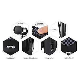 Fineblue F Plus Wireless Clip-on Bluetooth V4.0 / V4.1 Headset Headphone Hands-Free Supports for iOS and Android System - Black