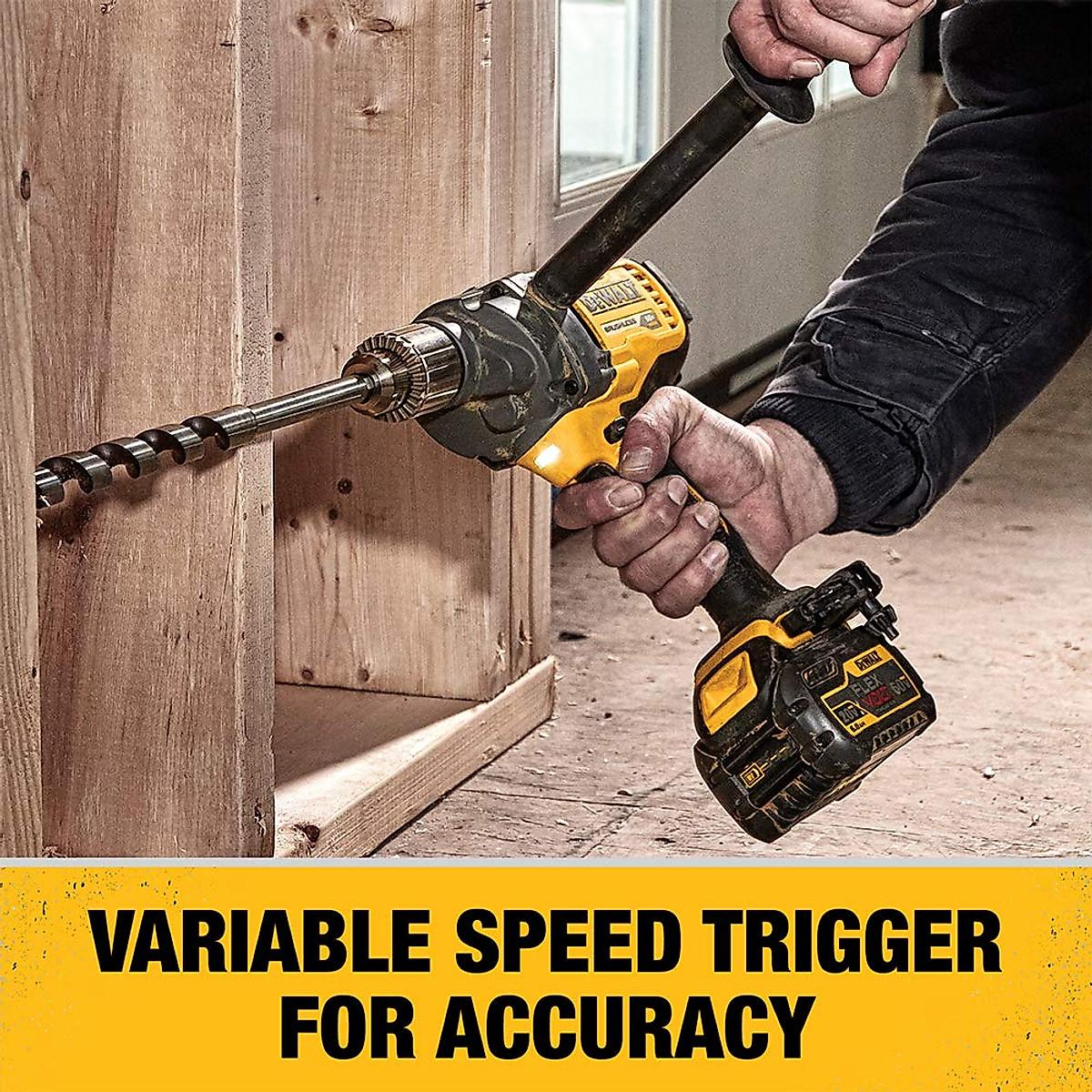 DEWALT 60V MAX* Cordless Drill For Concrete Mixing, E-Clutch System (DCD130T1)