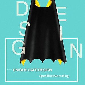 AIMIKE Superhero Capes and Masks, DIY Dress Up Capes and Masks Set, 4 Packs with Stickers