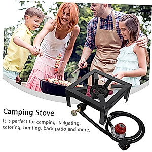 BESPORTBLE Furnace Backpack Stove Gas Grill Portable Folding Stove Grill Accessories Hibachi Grill Outdoor Gas Stove Camping Stove Camping Cooking Stove Gas Burner Burning Wood Hose Regulator