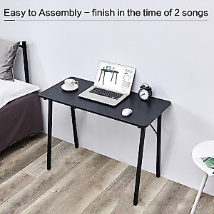 Computer Desk 40 Inch Kids Writing Desk for Small Spaces Students Study Table Home Office Wood Work Desk for Corner Bedroom Modern Portable Laptop Desk for School PC Gaming, Walnut Brown