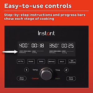 Instant Pot VersaZone 9QT Air Fryer,8-in-1 Functions with EvenCrisp Technology, Crisps,Broils, Bakes,Roasts, Dehydrates,Reheats at Same or Different Temperature, from the Makers of Instant Pot, Black