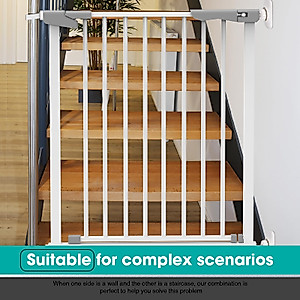 4PCS Baby Gate Wall Protector Wall Cups + 4PCS 8MM Baby Gate Threaded Spindle Rod + 2PCS Baby Gate Banister Adapter Y-Spindle Rods, for Pressure Mounted Baby & Pet Safety Stair Gates