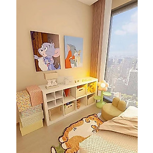 Funny Home Bedside Carpet Living Room Carpet Cloak Room Foot Mat Living Room Mat Tea Table Thick Floor Mat (Relaxing Cat, 63 * 19.7)