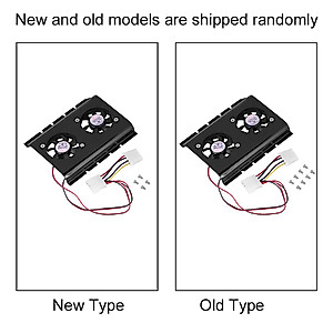 ASHATA HDD Fan Cooling Cooler, 3.5" Hard Disk Drive Fan Cooling Cooler Gold Tone, Hard Disk Cooler for HDD with Fast Heat Dissipation, 2 Fans Design(Black)