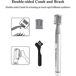 Touch Beauty Electric Facial Hair Trimmer Pen (Grey), with Eyebrow Touch-Up Set & Microblade