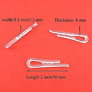 HAHIYO 2 inches/50mm 120Pcs Clear Plastic U Shape Alligator Clips Clothespins Garment Shirt Folding Clips with Teeth for Sewing Room Folding Board Sock Tie Pant Securing Fabric to Comic Book Board