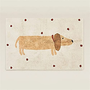 Scceatti Fluffy Rugs for Bedroom 3x2Feet Machine Washable Bedroom Rug Rugs Large Cute Dachshunds Rug Cute Living Room Bedroom Rug Bedside Puppy Blanket Kids Room Anti Fall Game Crawling Rug Washable