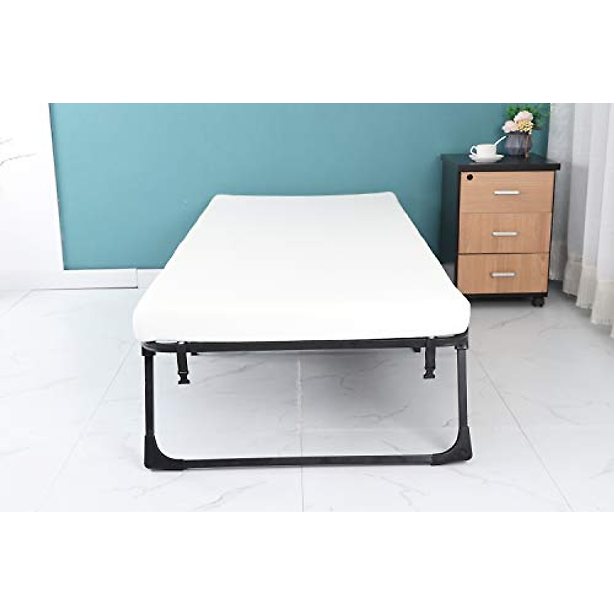 Apelila Folding Bed with Gel Thick Memory Foam Mattress Guest Beds Portable Foldable Day Bed (74.8x31.4x10.6 inch, New Arrivel)