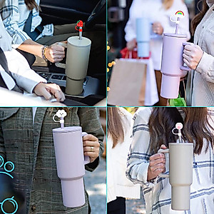8Pcs Straw Cover for Stanley Cup&Simple Modern 40 oz Trek Tumbler,10mm Reusable Drinking Straw Tips Lids,Straw Toppers for Tumblers,Portable&Dust Proof Plugs Cap Protector for Stanley Cup Accessories