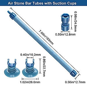 PAGOW 2 Pieces 7 Inch Aquarium Bubble Wall Air Stone Bar, Air Stone Bar Tubes with Suction Cups, Spray Aeration for Fish Tank Hydroponics Pump