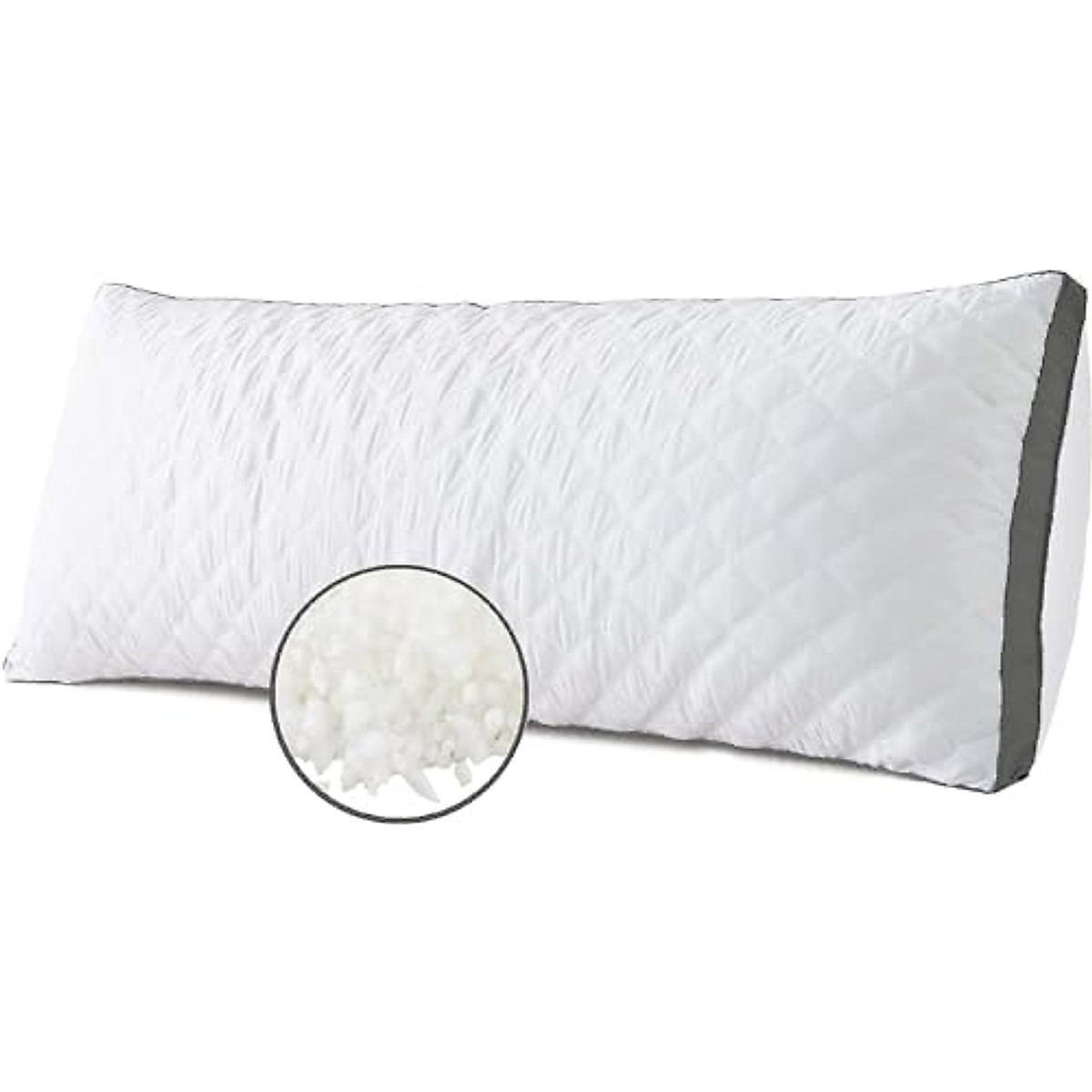 WhatsBedding Memory Foam Body Pillow -Fluffy Body Pillows for Adults -Large Long Bed Pillows for Sleeping - 20x54 inch, White