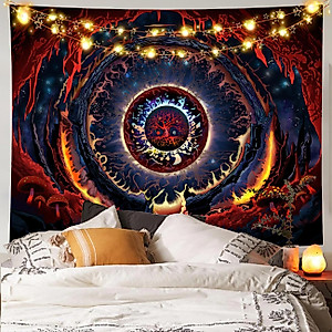 vavalad The Eye Tree of Life Tapestry Nature Plant Black Light Tapestry in Dark Tree of Life Tapestry Reaction Moon Tapestry Poster Wall Hanging Bedroom