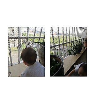 MAGFYLY Chicken Wire Mesh Child Safety net, Staircase Balcony Anti-Fall net, Plastic Fence net, breeding net, Lawn Protection net, White, 1x4m (Color : Mesh0.8mm, Size : 19m)