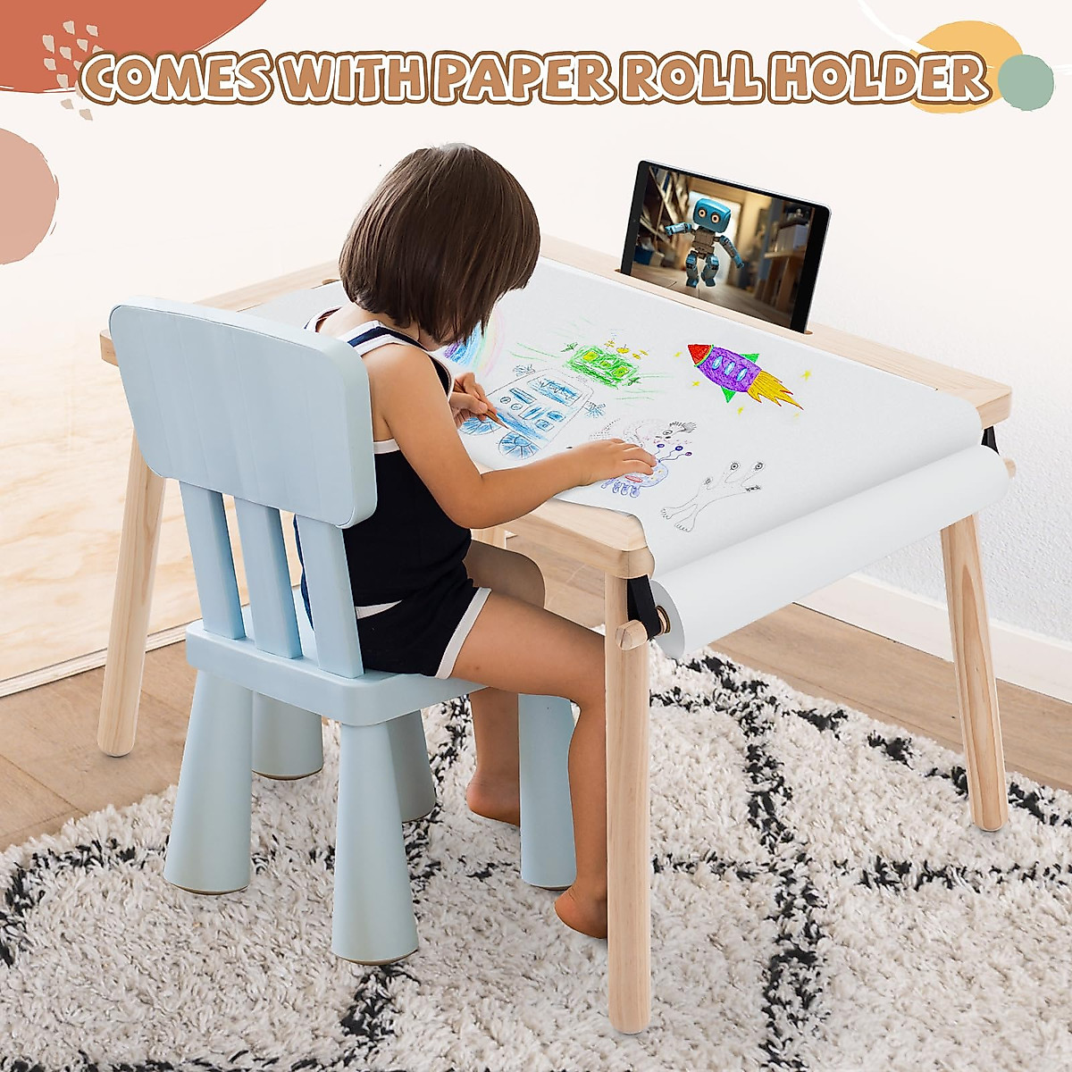 SOOPURKIDS Sensory Tables for Toddlers,Kids Table with 3 Storage Bins, Activity Table with 7 Sand Toys, Indoor/Outdoor Play Sand Table, Gifts for Boys and Girls