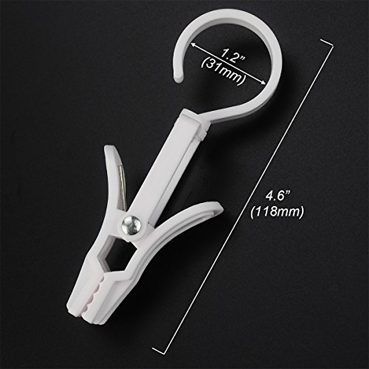 Zelta 10 Pack Dual-ended Laundry Hooks Clothes Pins Swivel Hanging Clips Plastic Hanger (White)