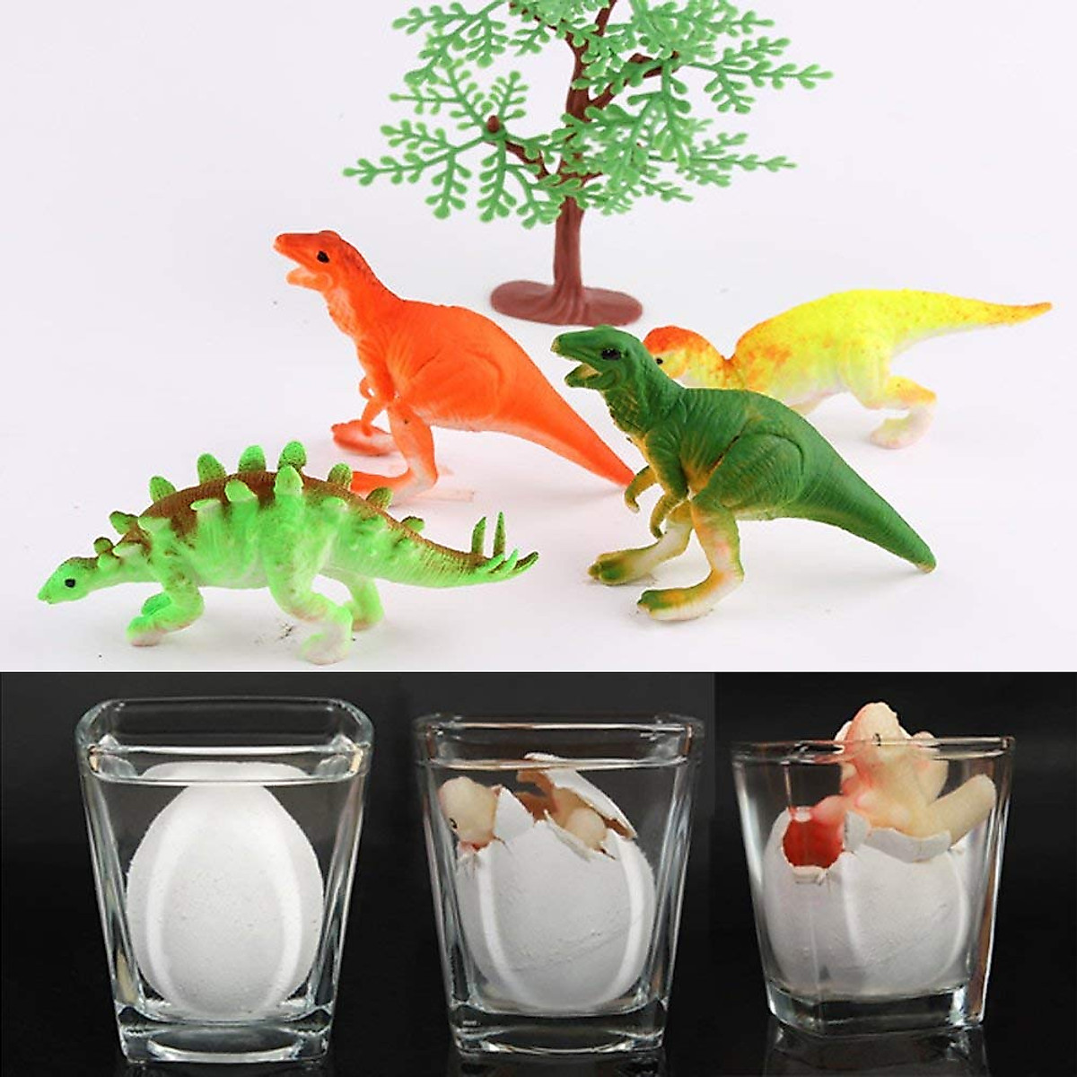 YKLWORLD Hatching Growing Dinosaur Toys, Magic 4 Pack Large Size Grow Dinosaurs Egg That Hatch in Water Easter Dino Eggs Party Favor Gifts for Kids