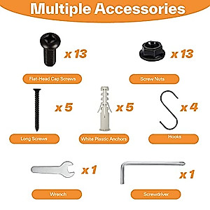 Dr.meter Power Tool Organizer, 4 Drill Holder Garage Tools Organization and Storage - 3 Layers Heavy Duty Metal Tool Shelf Wall Mount - Utility Storage Rack with 4 Extra Hangers, Father Men Dad Gift