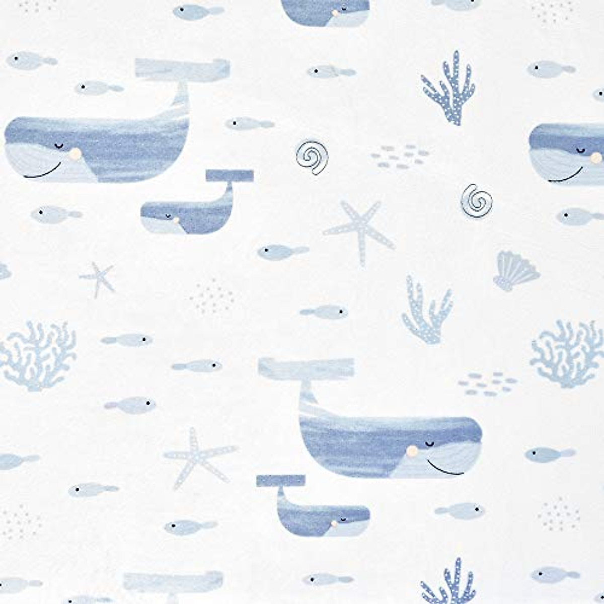 Lush Decor Baby Seaside Micro Mink 2 Pack Fitted Crib Sheet, Blue