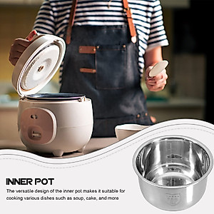Ciieeo Rice Cooker Pot Inner Stainless Steel Inner Cooking Pot 2L Rice Cooker Inner Tank Cooker Liner Container Cooker Inner Pot Electric Pressure Cooker Pot for Kitchen