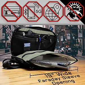 Xtreme Sight Line ~ FLEX Faraday Bag for Laptops, Tablets, and Mid-Size Electronics ~ Tracking/Hacking Defense ~ Stone