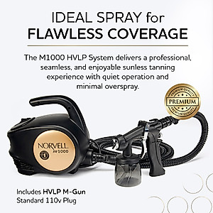 Norvell Sunless Kit - M1000 Mobile HVLP Spray Tan Airbrush Machine + 8 oz Tanning Solutions in 'Tuscan Plus', Venetian and Dark + Norvell Training Program