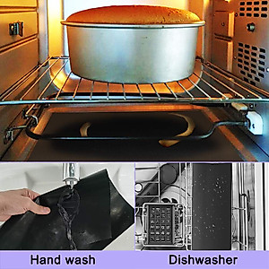 DanziX 4 Pcs Black Oven Shelf Silicone Rack Guard Protector + 2 Pcs Non Stick Oven Liners Mat for Keeping Oven Clean and Protecting Against Burns and Scars