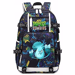ISaikoy Plants vs. Zombies Backpack Bookbag Schoolbag Daypack Satchel Laptop Bag Color Blue6
