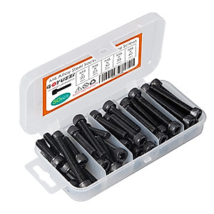 M6 x 20mm 25mm 30mm 35mm 40mm Hex Socket Head Cap Screws Bolts, 12.9 Grade Alloy Steel, Black Oxide Finish, Fully Threaded, Metric Allen Hex Drive, Assortment Kit 50PCS