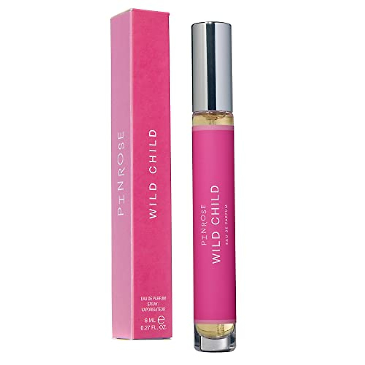 PINROSE Perfumes Wild Child - Eau de Parfum Travel Spray for Women - Clean, Vegan, Cruelty-free, and Hypoallergenic Scent with Essential Oils - Notes of Tiare Flower, Jasmine, Vanilla and Bergamot