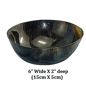 Mythrojan Hand Crafted Small Serving Natural Ox Horn Bowl – Polished Finish