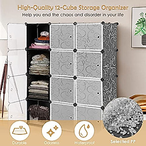 HAPPYGRILL Portable Closet Wardrobe Clothes Cabinet Bedroom Armoire DIY Storage Organizer Cubes for Bedroom Travel