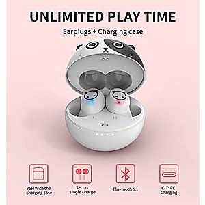 Adorable Kids Earbuds - Kids Wireless Earbuds for Small Ears - Milk Cat Earbuds with Mic and Noise Cancelling, Best Christmas, Halloween and Birthday Gifts for Kids, Friends, Family and Adults