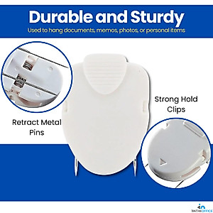 1InTheOffice Cubicle Clips, White Cubicle Pins, Office Clips, Wall Clip for Fabric Panels, (12 Pack)
