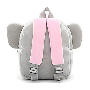 NICE CHOICE Cute Toddler Backpack Toddler Bag Plush Animal Cartoon Mini Travel Bag for Baby Girl Boy 2-6 Years(Grey Elephant)