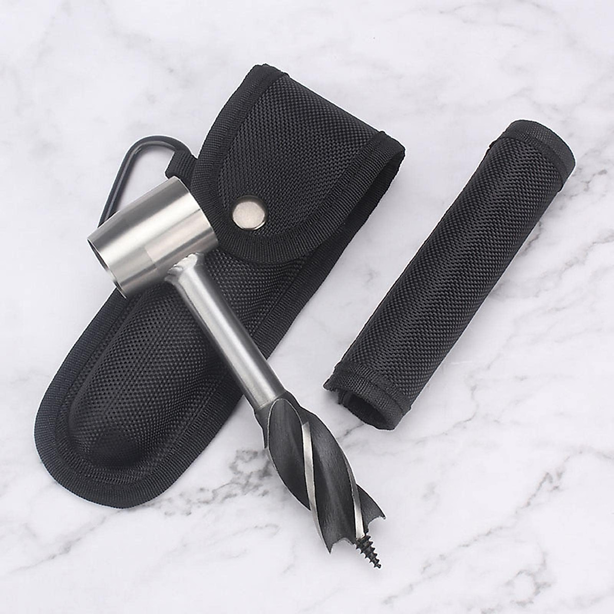 Bushcraft Hand Drill, Tools, Scotch Eyed Wood Auger Drill Bit, Steel Bushcraft Hand Drill Tools, Manual Auger for Outdoor Camping Garden