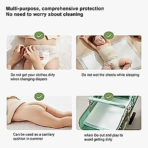 Disposable Changing Pad Liners (100 Pack) Super Soft, Disposable Changing Pads, Ultra Absorbent & Waterproof - Covers Any Surface for Mess Free Baby Diaper Changes (White)